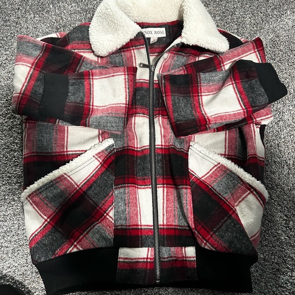 Knox Rose | Jackets & Coats | Knox Rose Red And Black Puffer Jacket ...